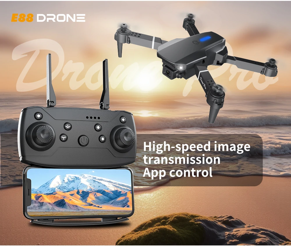 Drone E88 4K Professional - Cheap Drones with Wide Angle HD Camera