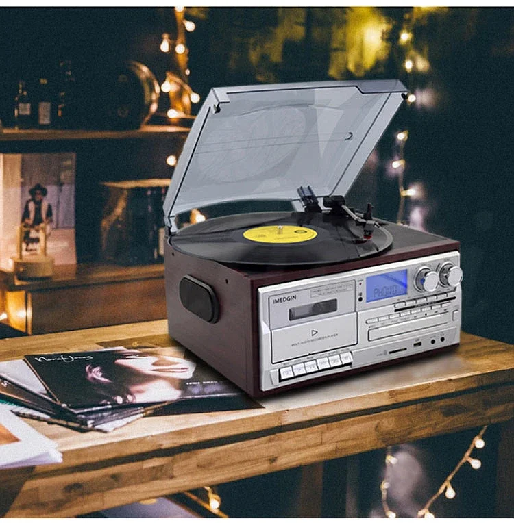 Vinyl Record Player with Multi-Functionality and Bluetooth