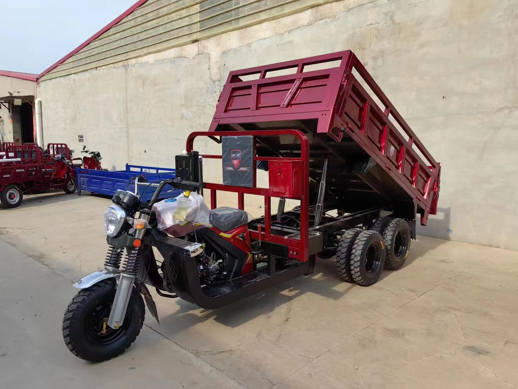 9 Wheel Electric Motorized Tricycle 250cc Dump Cargo Motorcycle Freight ...