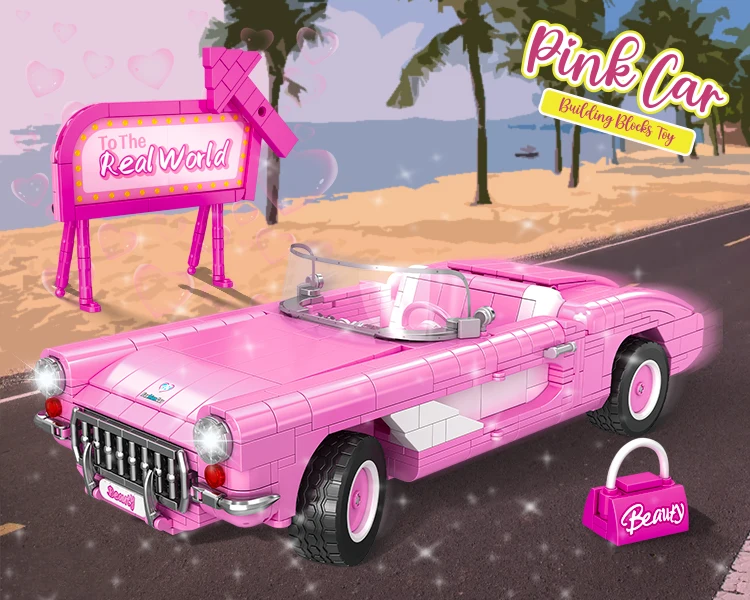 Children Builds Small Model Kit Diy Brick Cars Girls Building Block ...