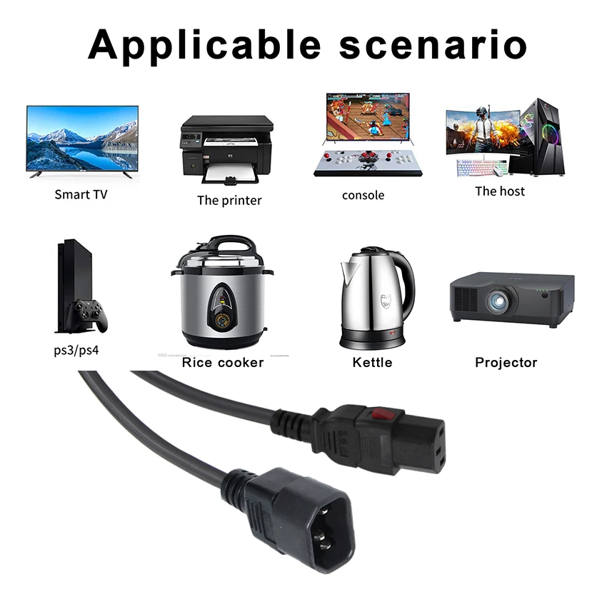 64A 240V PDU AC 15A Cable Semko Power Cord IEC 320 to on off Switch C13 ...