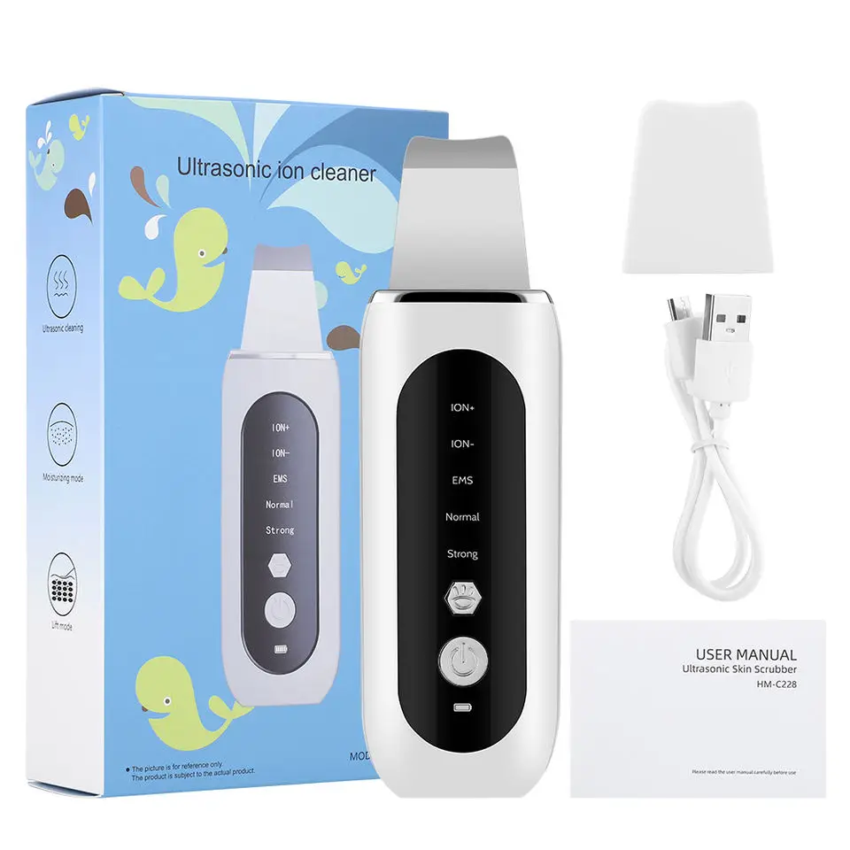 2023 Ultrasonic Facial Skin Scrubber Spatula Exfoliating Brush Face ...