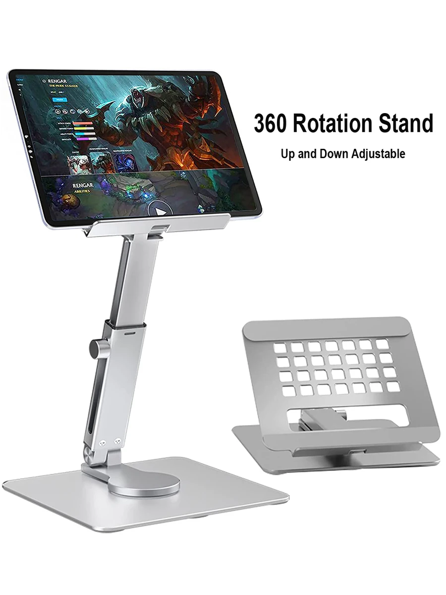 Tablet Stand Desk Riser 360 Rotation Multi-Angle Height Adjustable ...