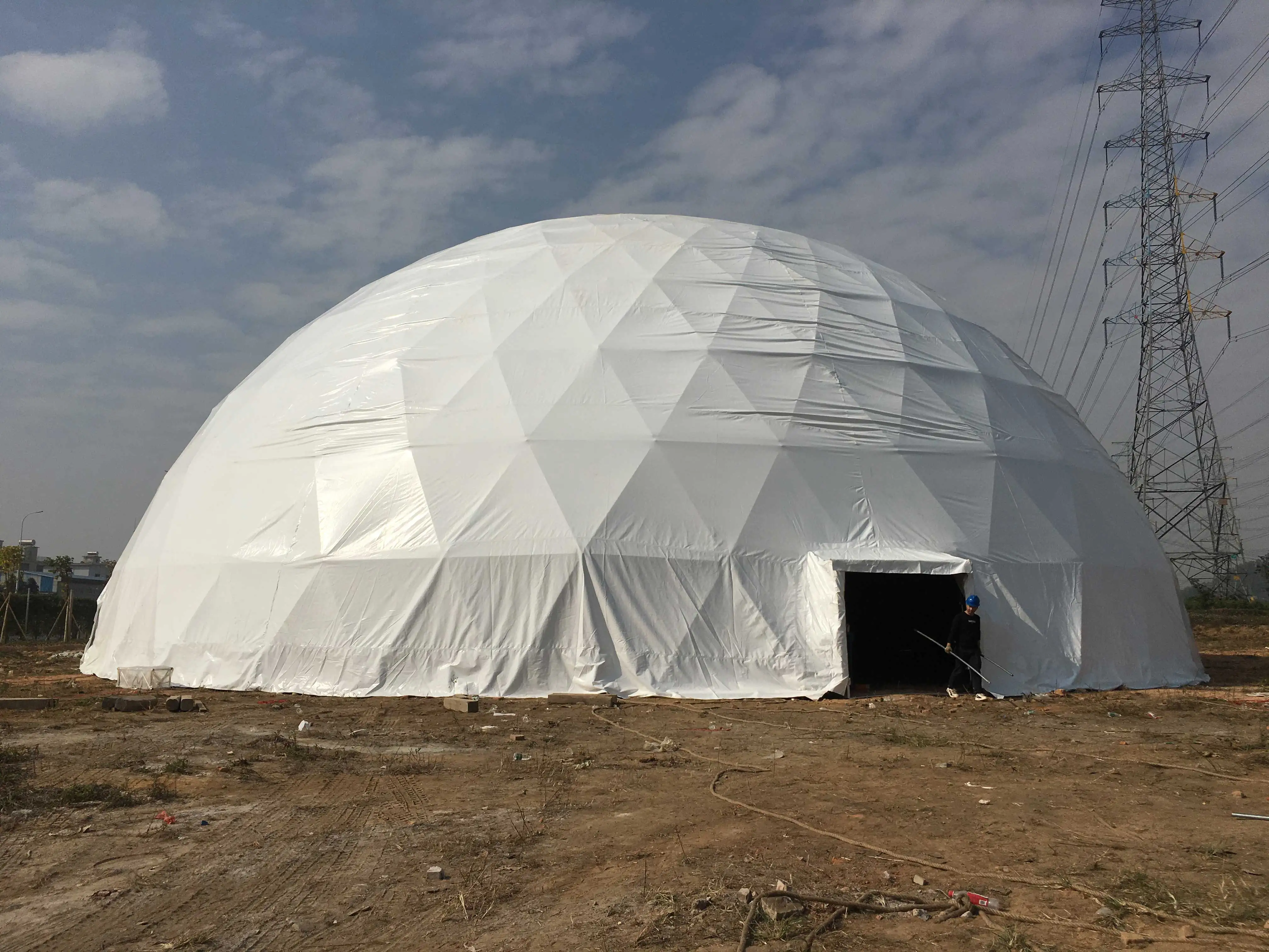 Luxury Hotel Waterproof Geodesic Dome Kit Glamping 6m Tents