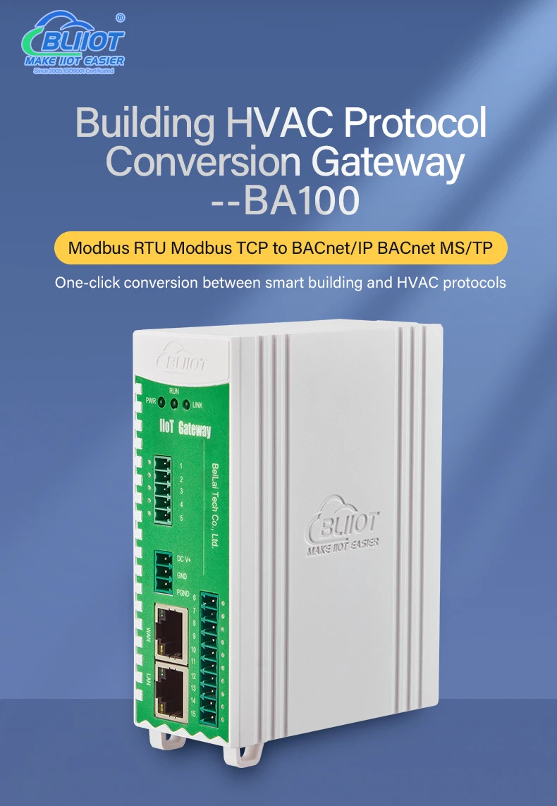 RS485 Modbus RTU TCP to Bacnet/ip Converter for BMS