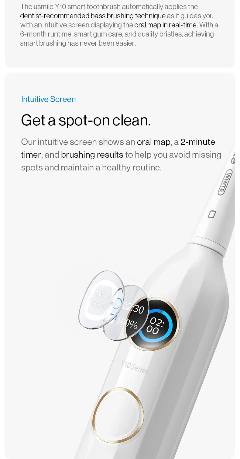 Usmile Y10 Smart Tooth Cleaner - 180 Days Runtime