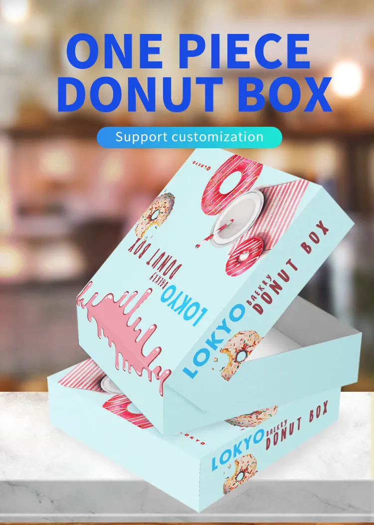 Lokyo Custom Takeaway Square Cookie Bread Cake Pink Bakery Donut Kraft ...