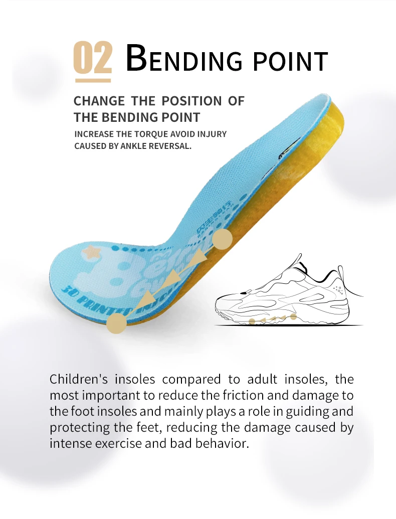 Shock Absorbing Effect Excellent 3d Printed Children's Insoles - Buy ...