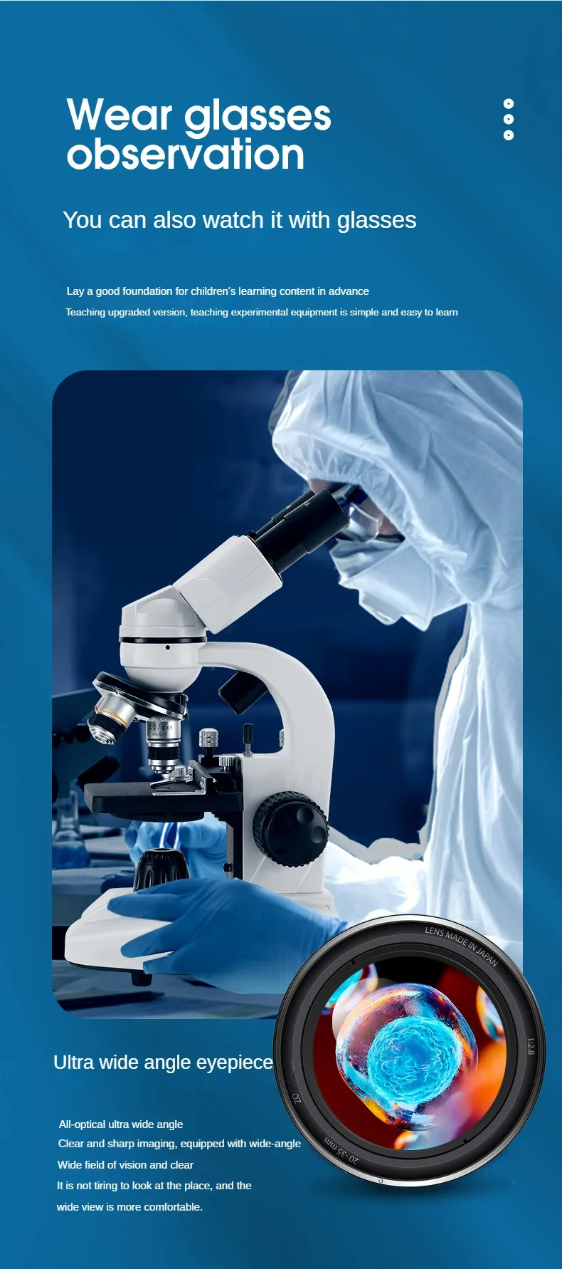 40X-5000X Microscope Binoculaire - High Resolution Lab Equipment