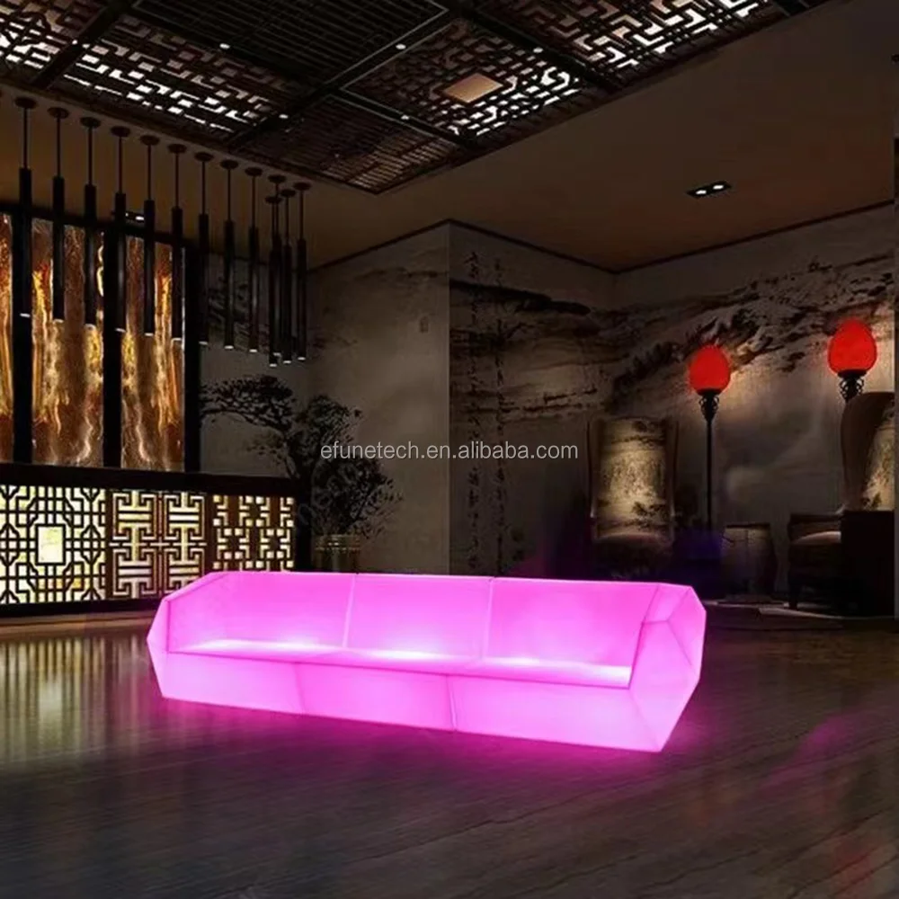 Modern Plastic Led Sofa Furniture Set Rgb Color Changing Salon ...