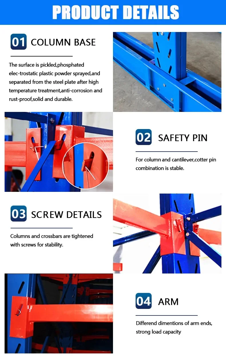 Warehouse Metal Storage Rack Cantilever Arm Shelving - Buy Double ...