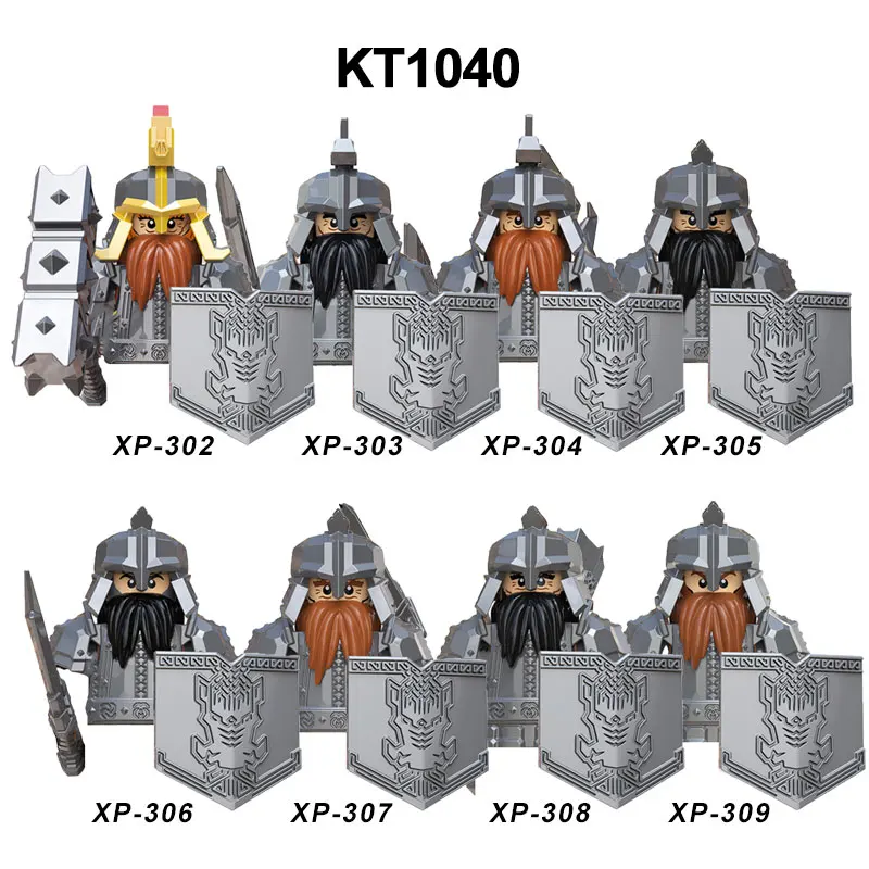 Medieval Soldiers Series Weaponry Dwarf Warriors Mini Building Blocks ...