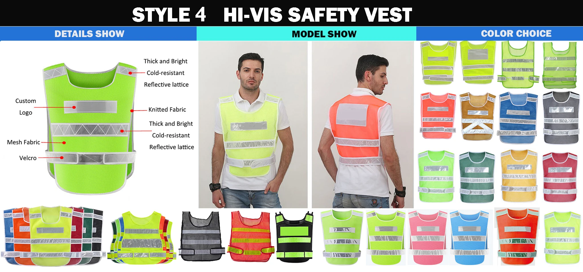 Safety Vest With Custom Logo Reflective Tape High Visibility Safety ...