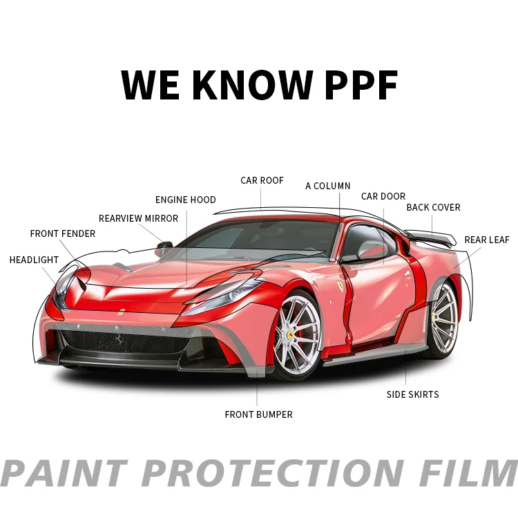 7.5mil Transparent Invisible Protec Car Films Self Healing Tpu Ppf Uv ...