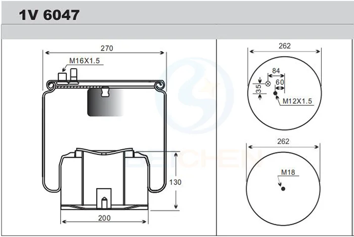 Vigor 1V 6047 Rubber Air Spring - Truck Suspension Upgrade