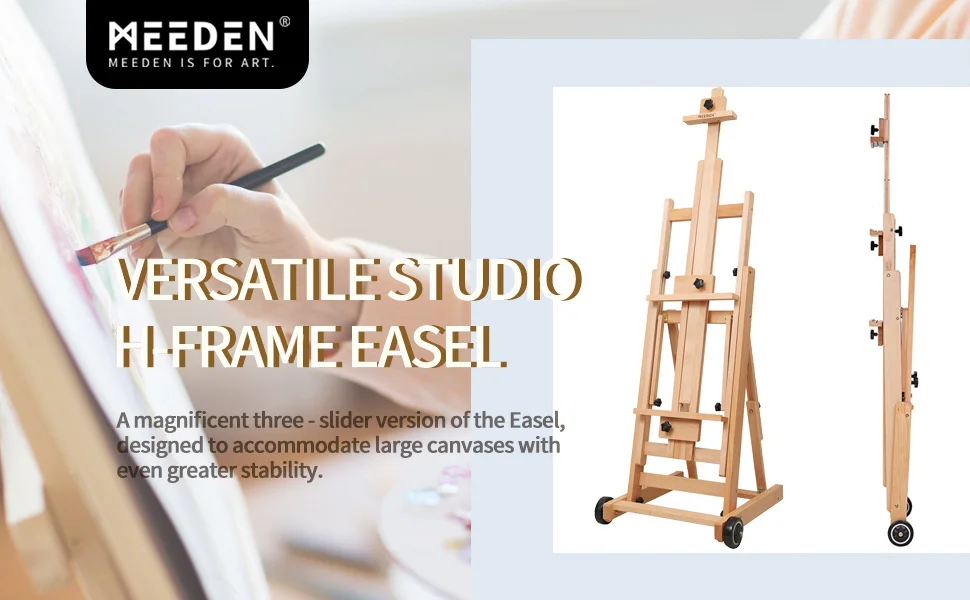 Meeden Versatile Studio H-frame Easel - All Media Adjustable Beech Wood ...