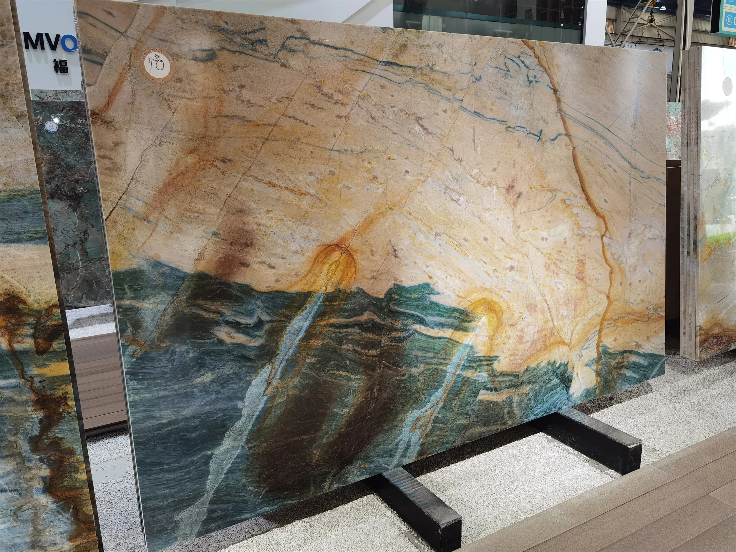 Ocean Blue Quartzite Slab - Perfect for Kitchen Countertops