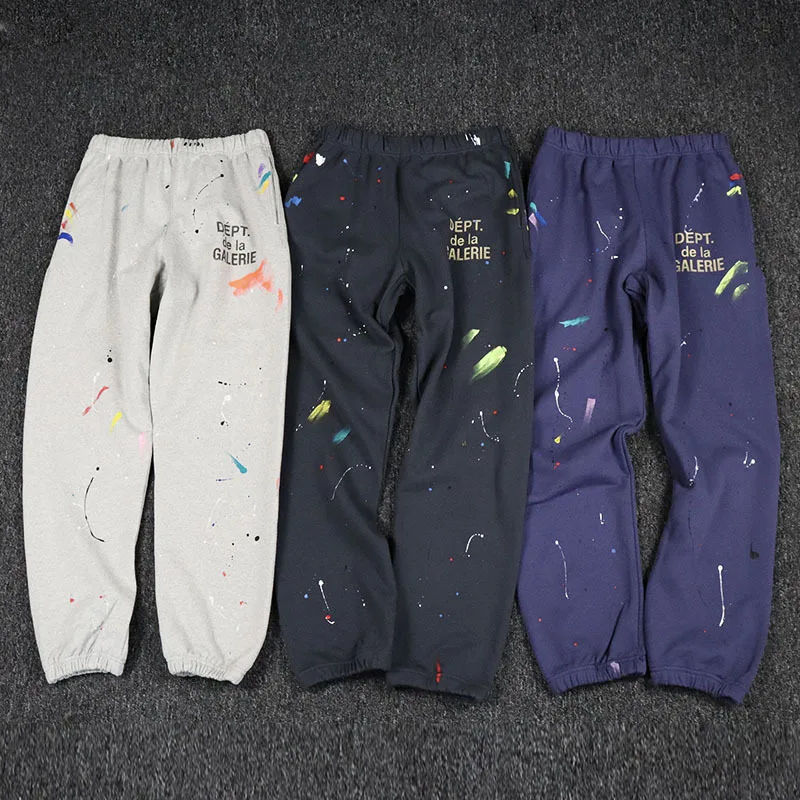 Splashing Ink Paint Trousers Casual Sports Pants Men's And Women's High ...