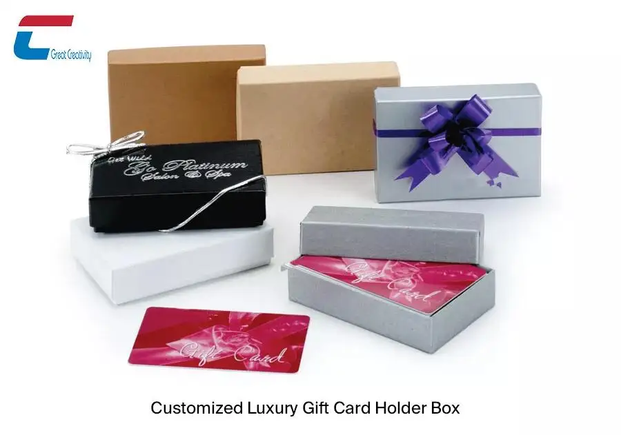Luxury Black Metal Credit Card Box Package with Gold Silver Foil