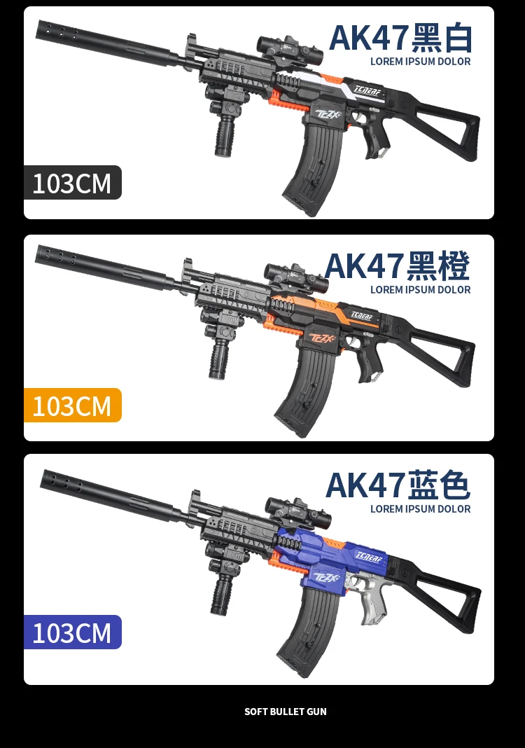 Ak47 Electric Burst Gun Toy - DIY Assembly & Fun Gameplay