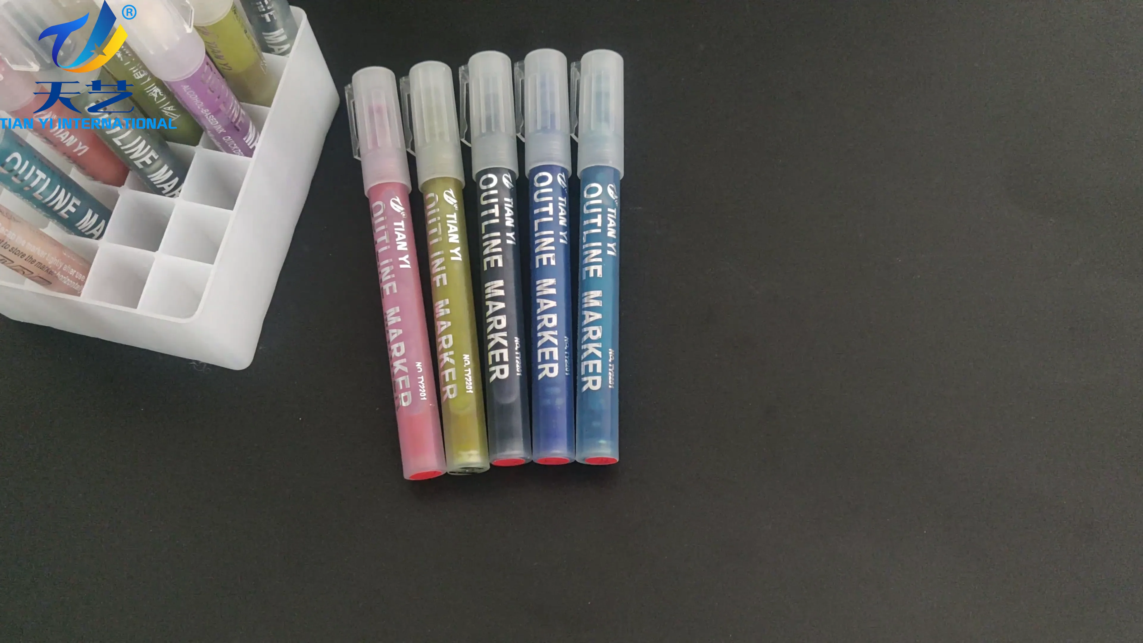 12-color Double Line Self Outline Metallic Markers Glitter Writing ...