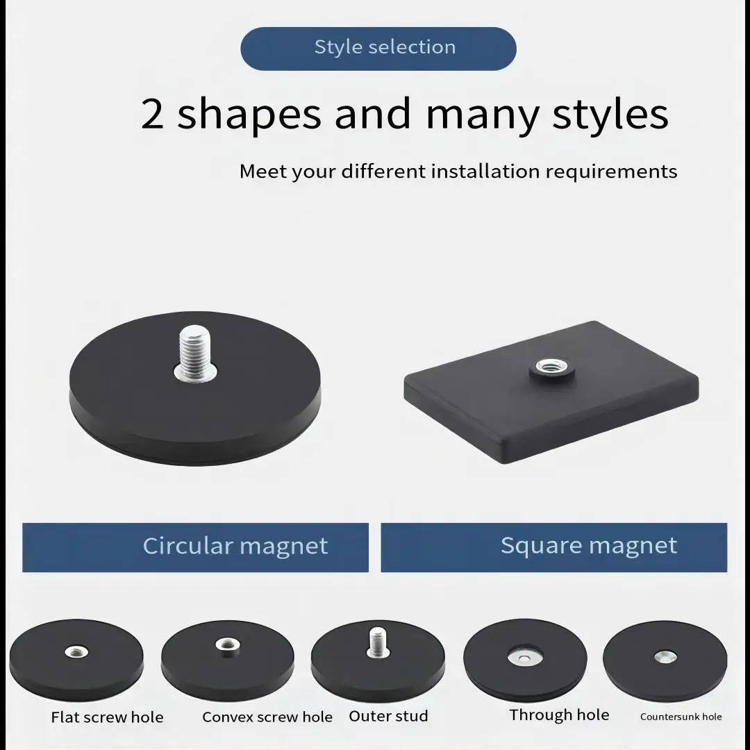 Magnetic Rubber Coated Mounting Magnet Base N35-n52 D43*6mm M4 M6 ...