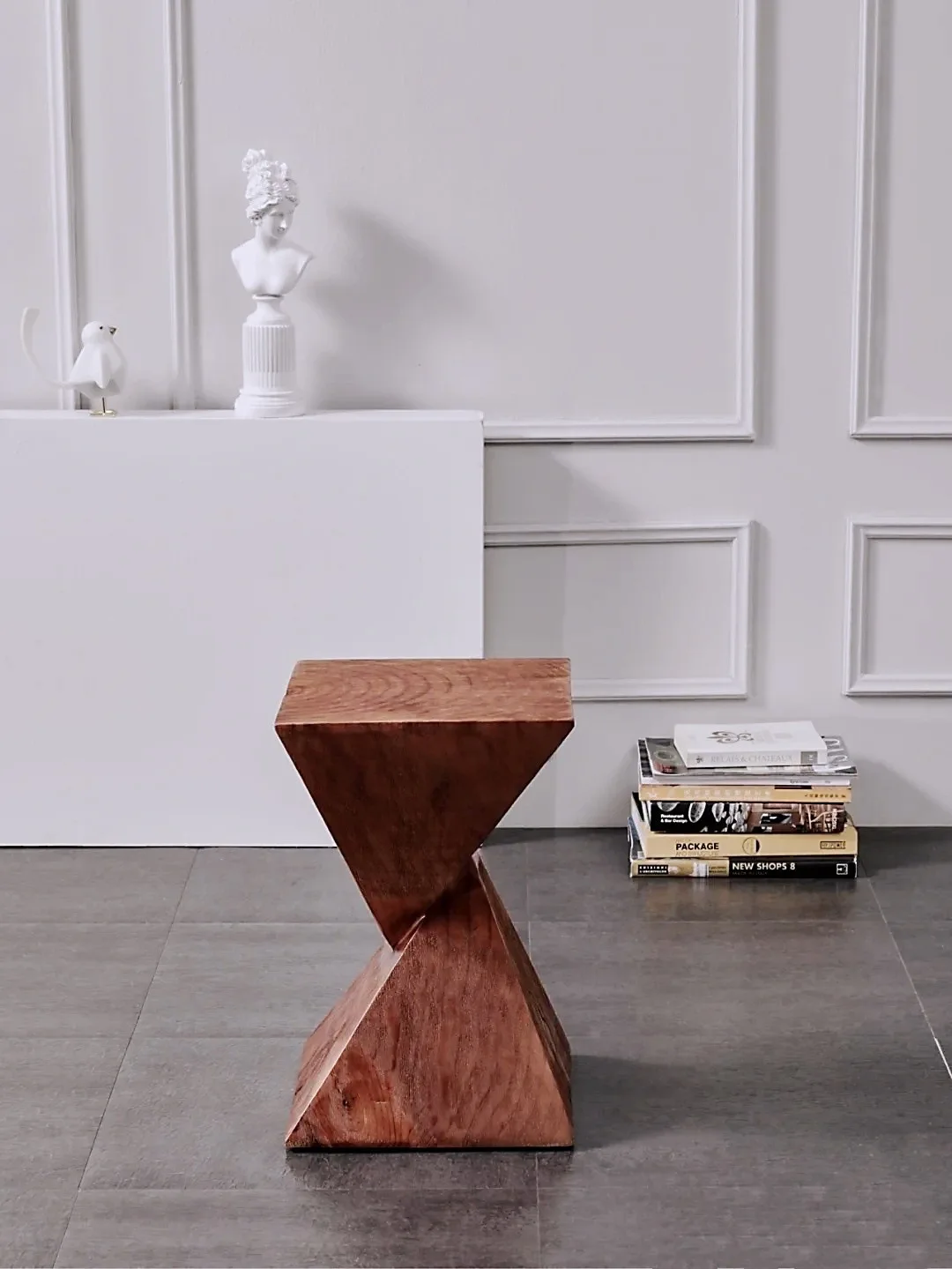 Creative Solid Wood Stool Log Pouf Sitting Stool Household Side Table ...