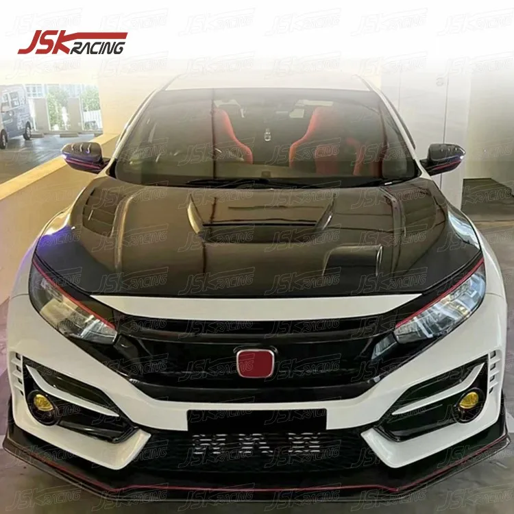 Js Style Carbon Fiber Hood For 2017-2021 Honda Civic Type-r Fk8 - Buy ...