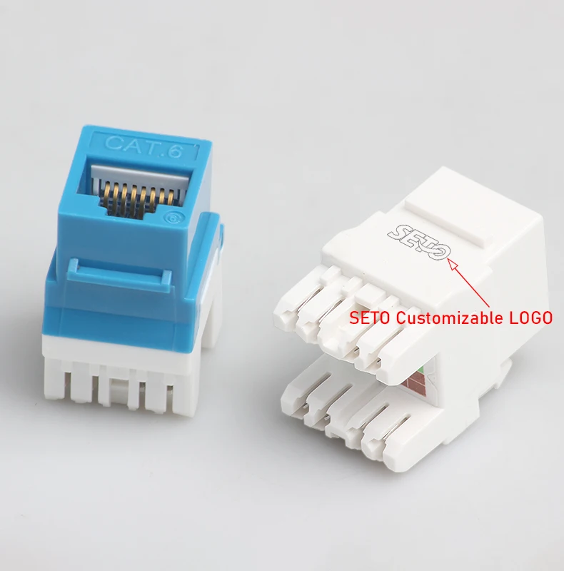 RJ45 CAT6 Keystone Jack 180 Degree RJ45 Female White Cat6 Connector UTP ...