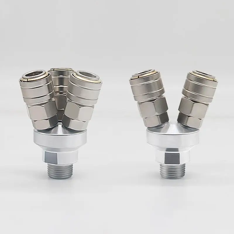 2021 Quick Couplers Multi-pass Tube Connectors Quick Plug Pneumatic ...