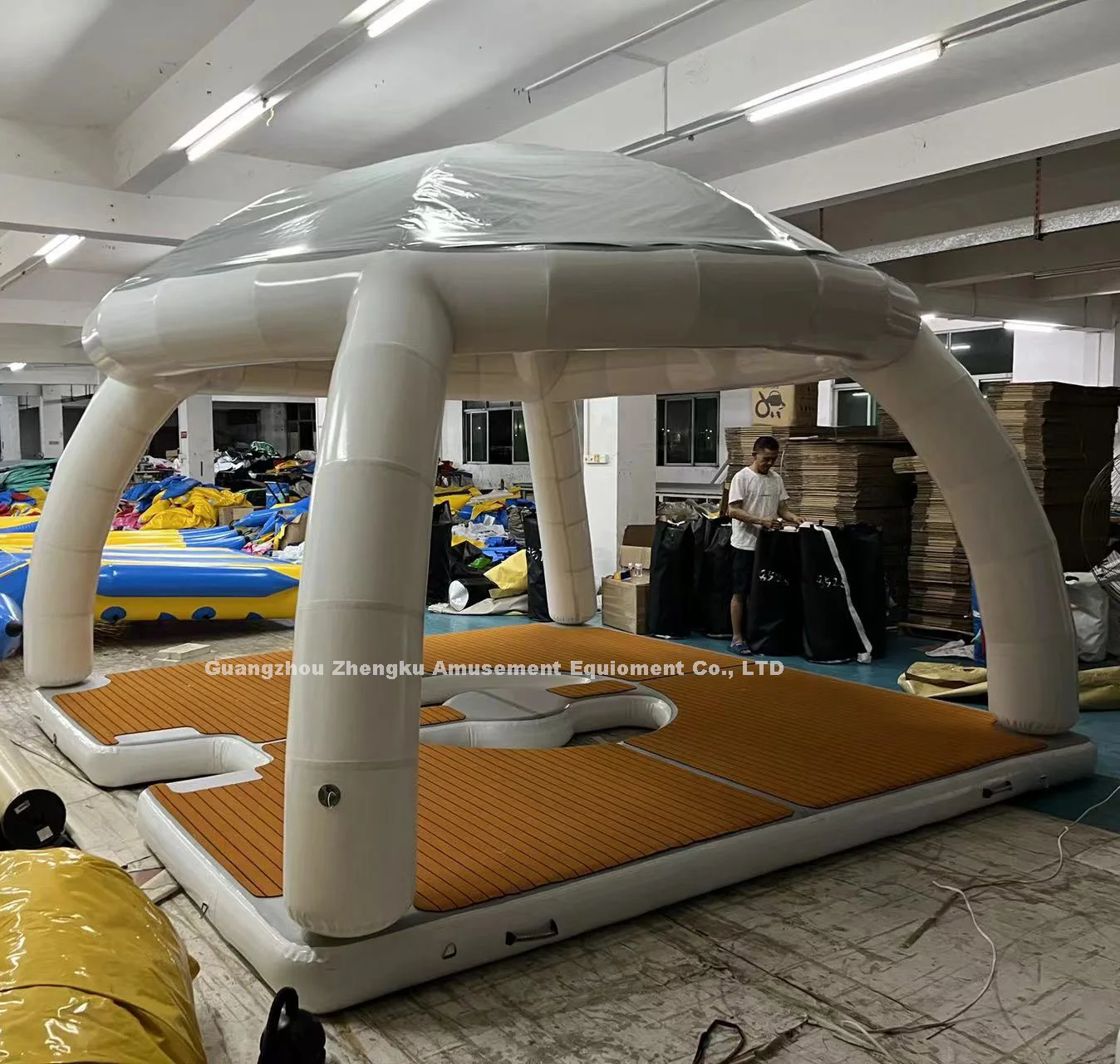 Inflatable Deck - Floating Island with Canopy for Ocean