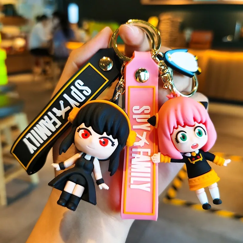 Spy X Family Chainsaw Man Anya Keychain 3d Doll Cosplay Props Keyrings ...