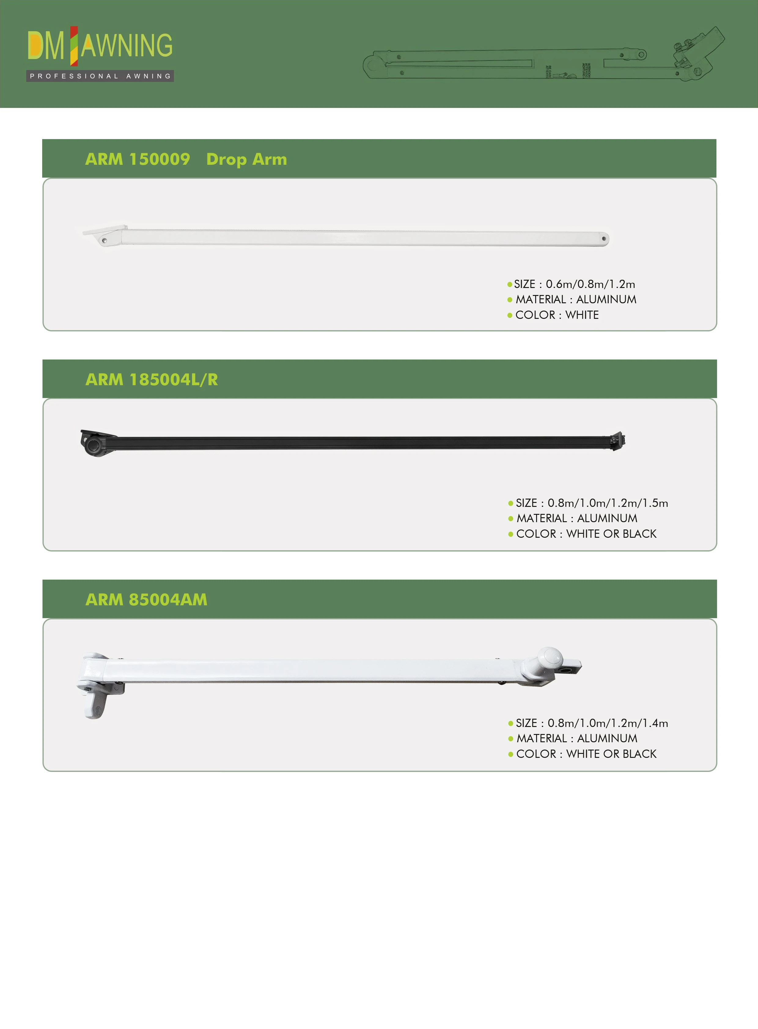 Aluminum Awning Retract Awning Arm Retractable Awning - Buy Retractable ...