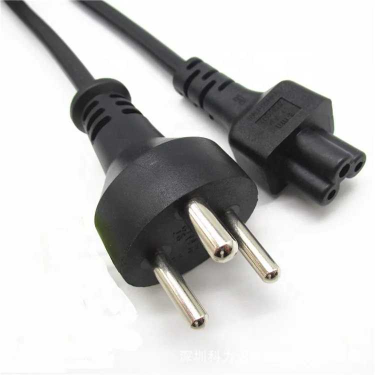 1m black DEMKO Denmark Power cord with IEC C5 HO5VV-F 3x0.75mm2 ...