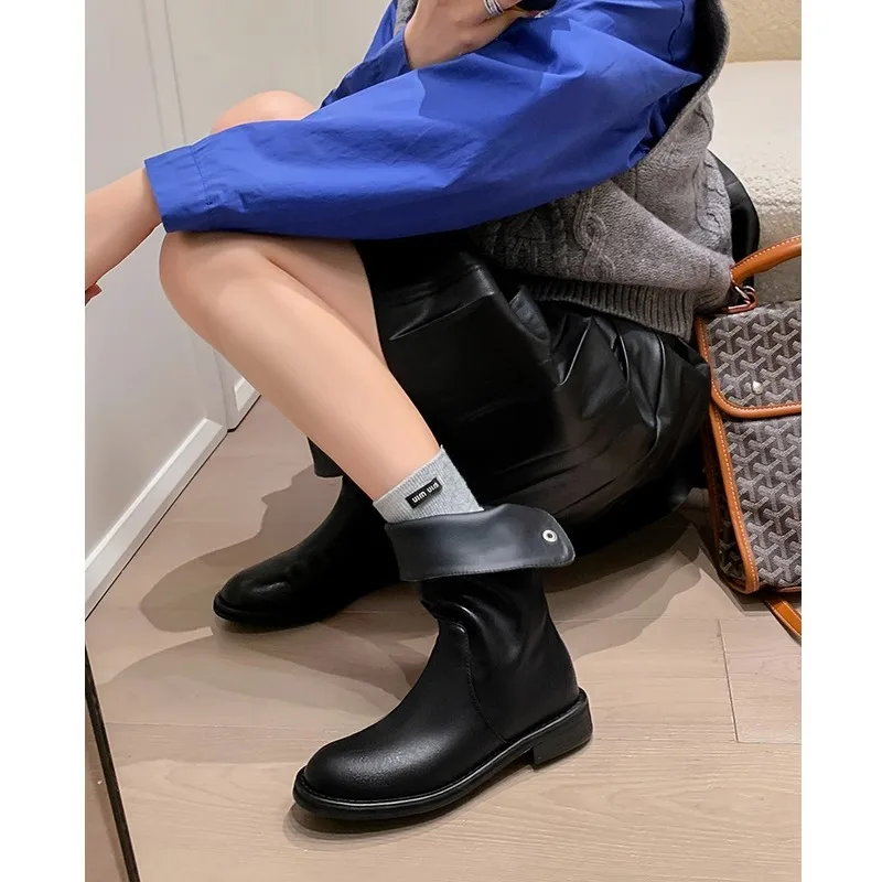 New Arrival Women Cowboy Cowgirl Casual Mid-calf Long Boots Women Retro ...
