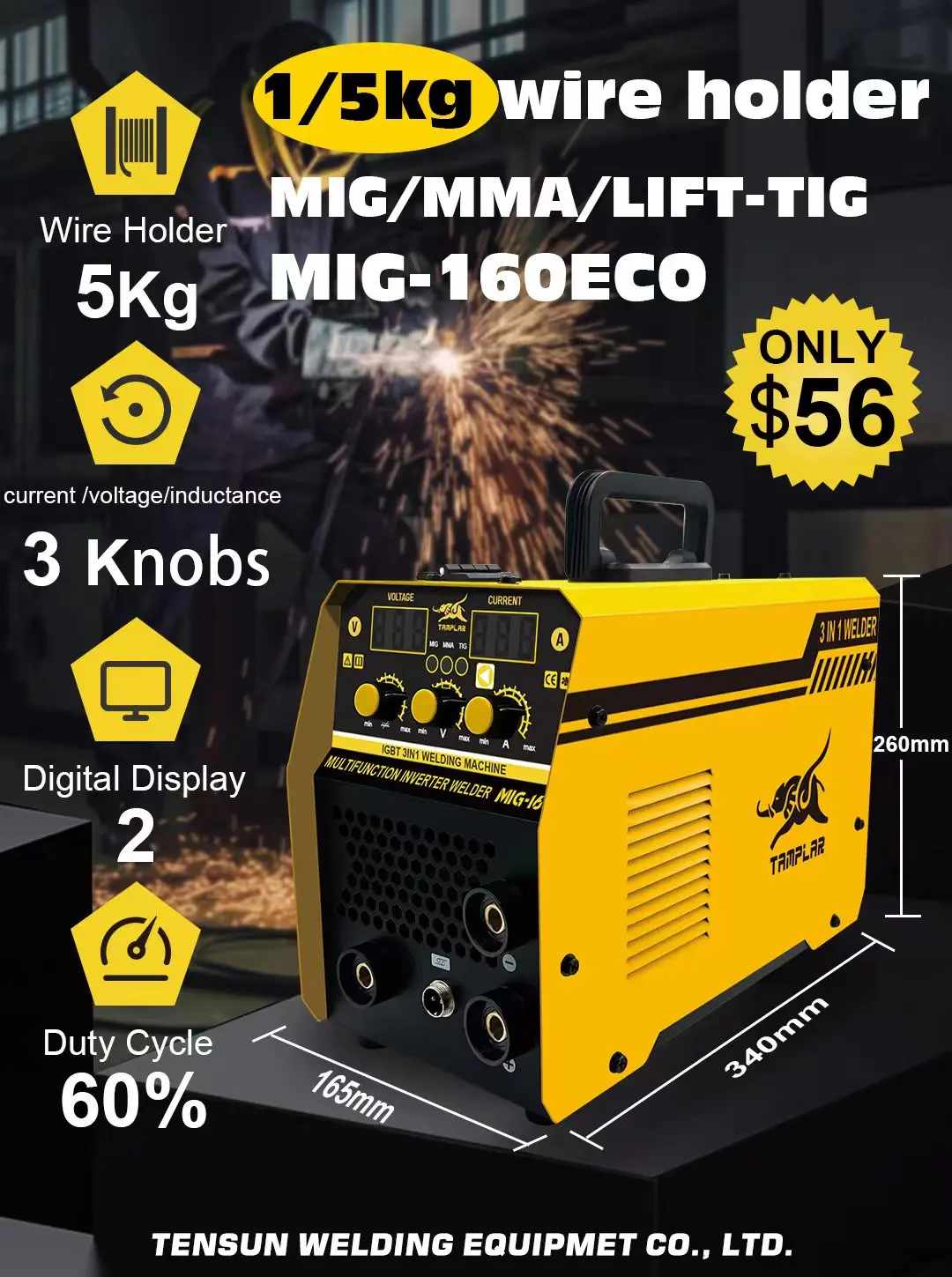 Wire Feeder 1kg 5kg MIG Welders 220v Inverter MMA Lift TIG