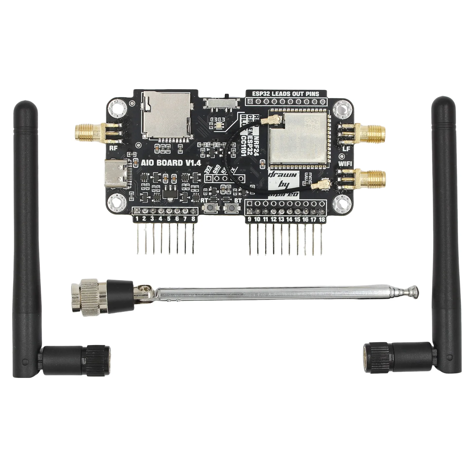 EParthub Wifi Three-in-one Expansion Board NRF24+ESP32 Multi-function ...