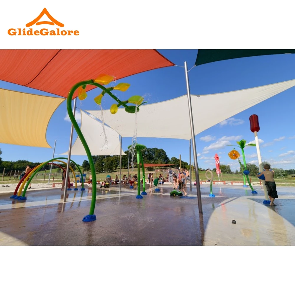 Outdoor Splash Pad & Water Spray Park Play Elements Aquatic Playground ...