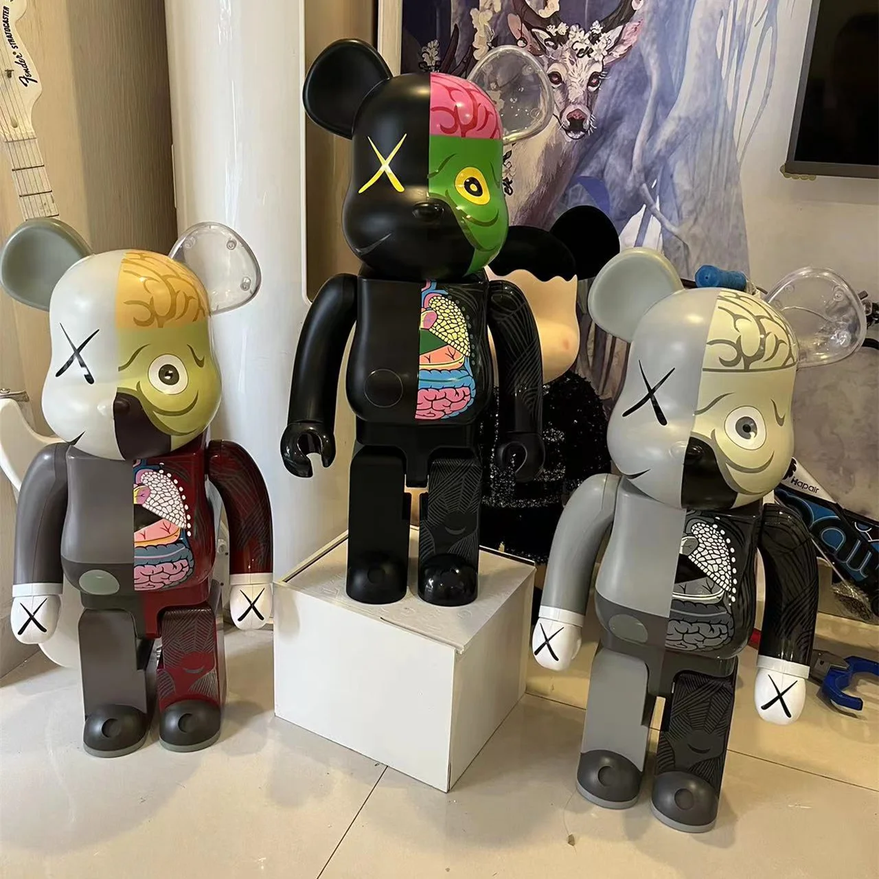 Bearbrick 1000% Half Anatomized Block Bears Violent Bears Decorative ...
