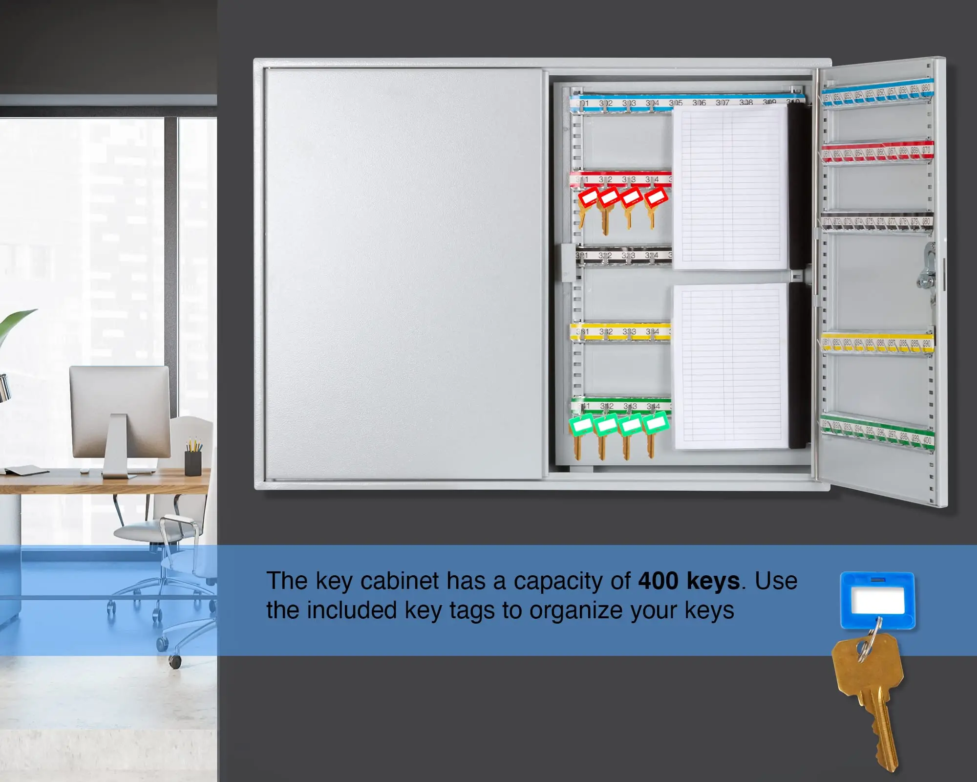 400 Position Adjustable Locking Storage Cabinet for Keys