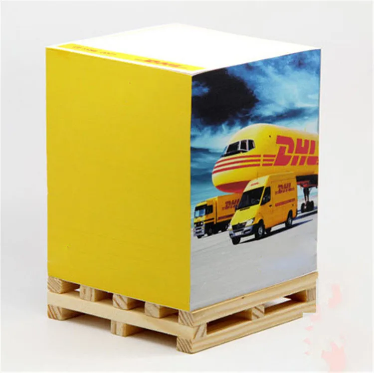 Custom Design Printed Paper Block Notepad Cube Memo Cube with Wooden Pallet