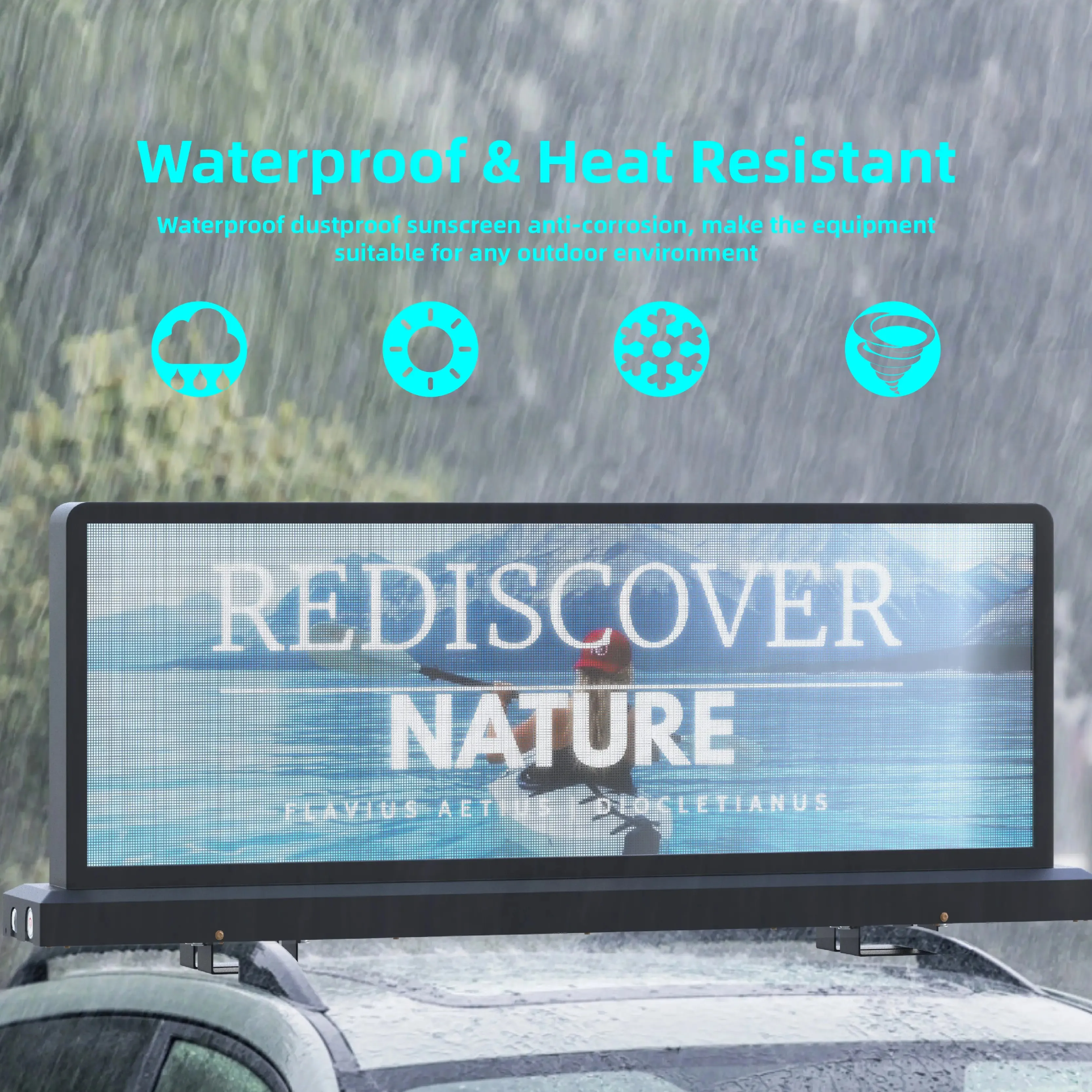 Waterproof High-Brightness LED Taxi Display Screen