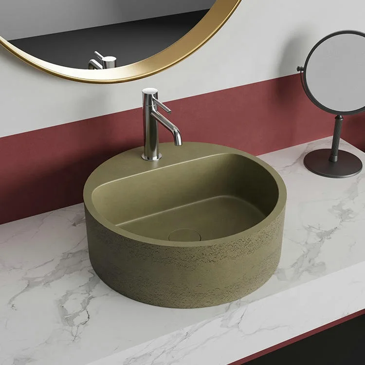 Luxury Hotel Concrete Bathroom Wash Basin Sink Hand Washing Concrete ...