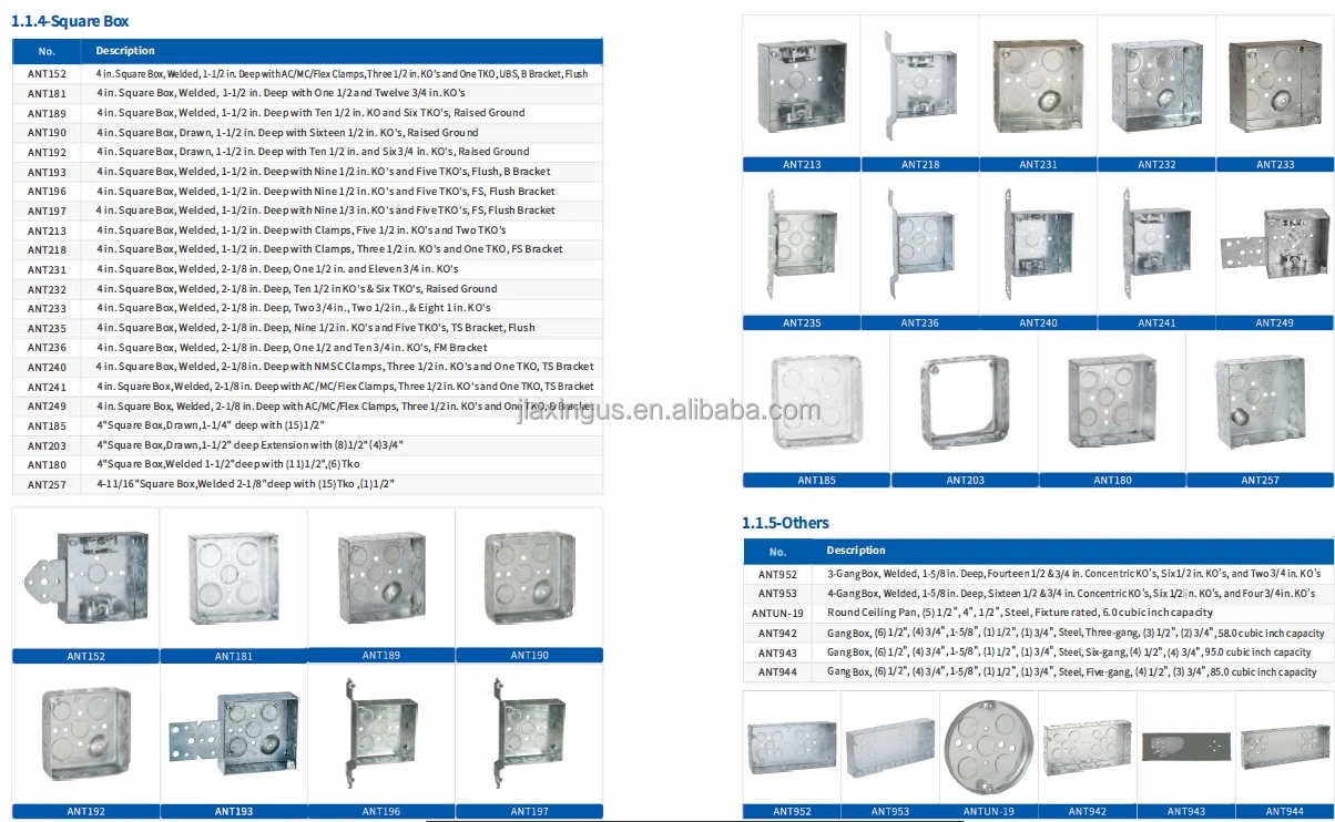 Drawn Construction Metal Electrical Box 4 X 1-1/2 Inch Octagon ...