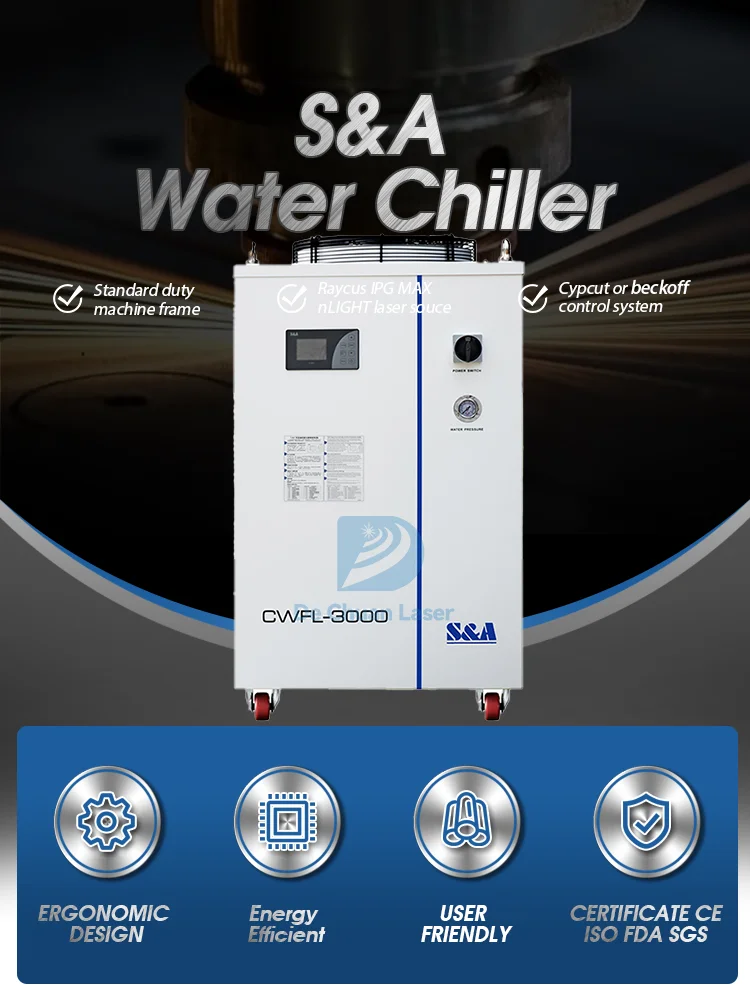 3KW S&A CWFL-3000 Water Chiller for Laser Cutting Efficiency