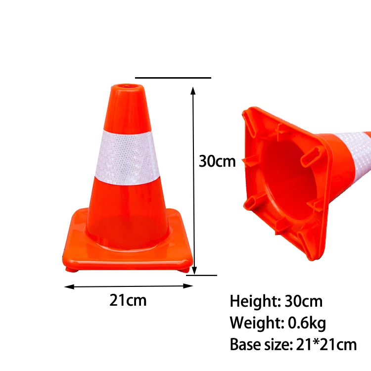 12 Inch Safety Cones - Flexible Traffic Cones with Reflective Stripe