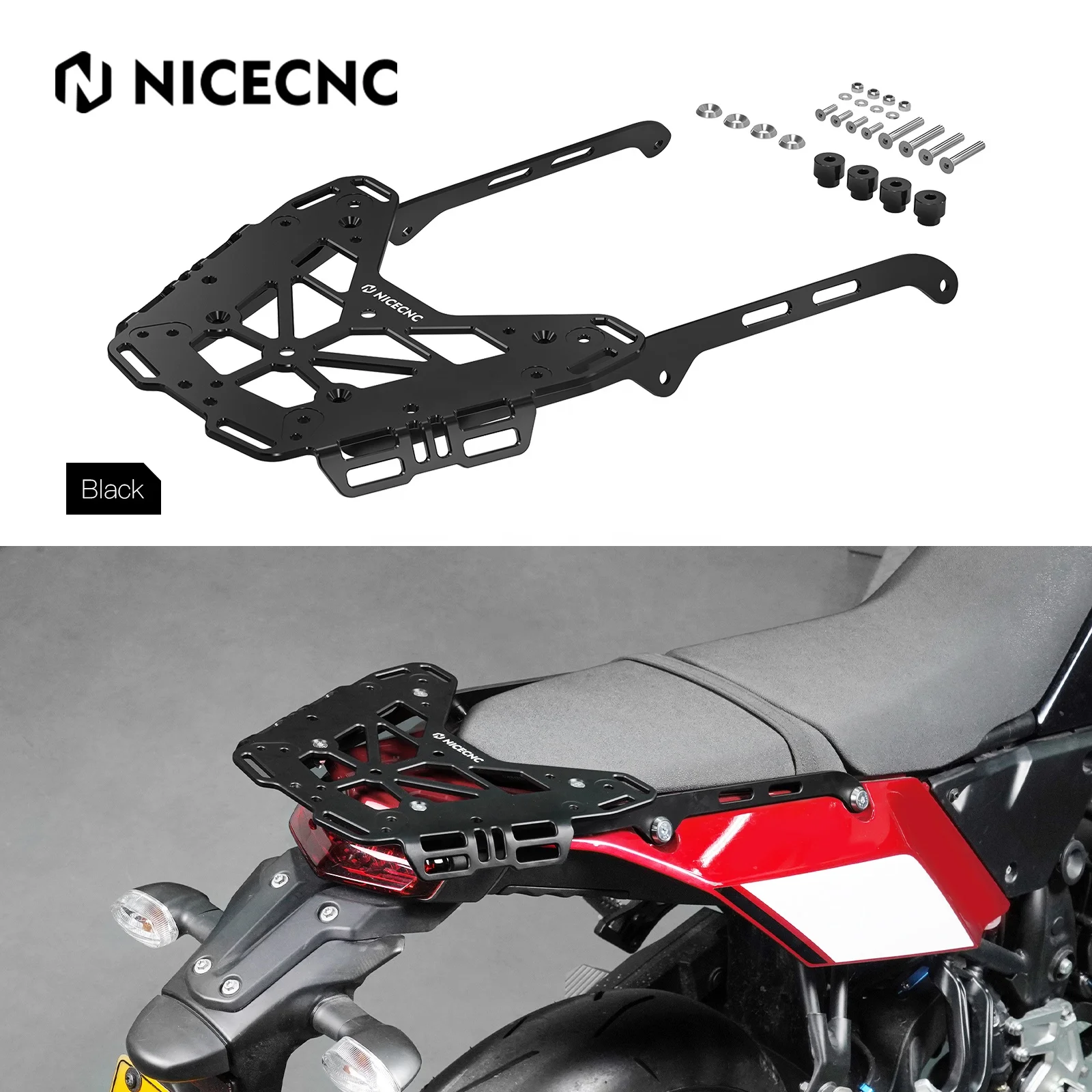 Nicecnc Rear Luggage Rack Top Case Carrier Backrest Support For Yamaha ...