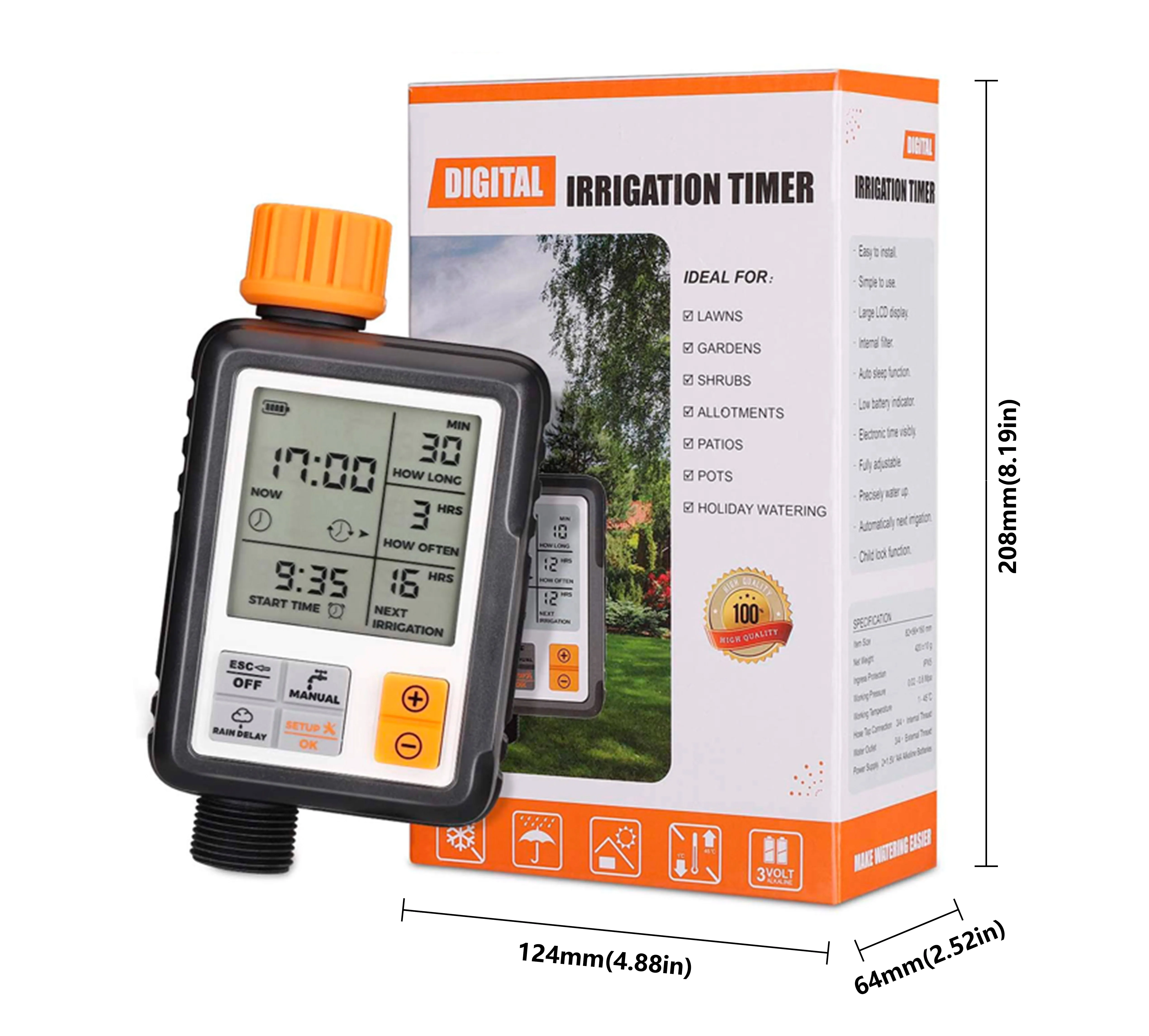 Hct-311 Smart Timing Irrigation Water Timer With Large Screen Automatic ...