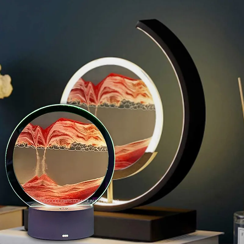 2023 Modern Chinese Merry Sandscape 3d Moving Desk Lamp Art Sand ...