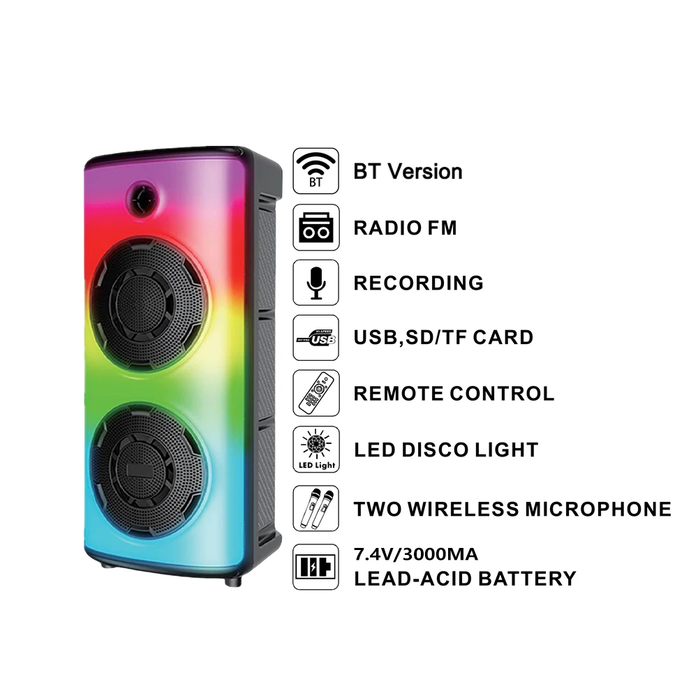 power box 20w big Partybox speaker Flame light with Remote Control and ...